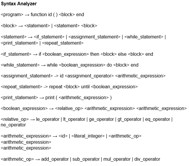 Solved Develop a complete Interpreter in python that | Chegg.com