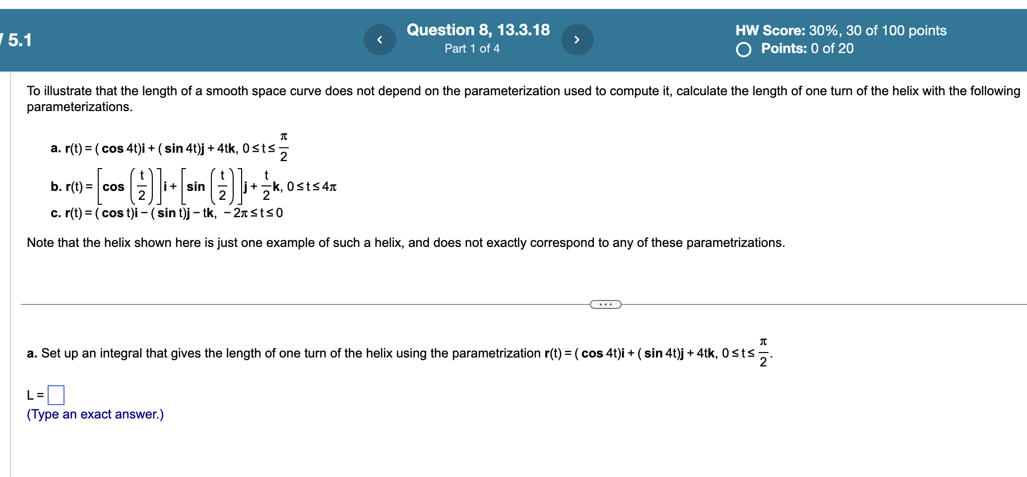To illustrate that the length of a smooth space curve | Chegg.com