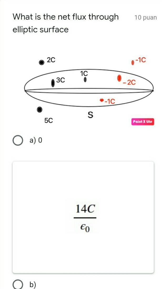 Solved 10 puan What is the net flux through elliptic surface | Chegg.com