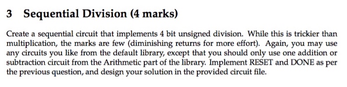 3 Sequential Division (4 marks) Create a sequential | Chegg.com