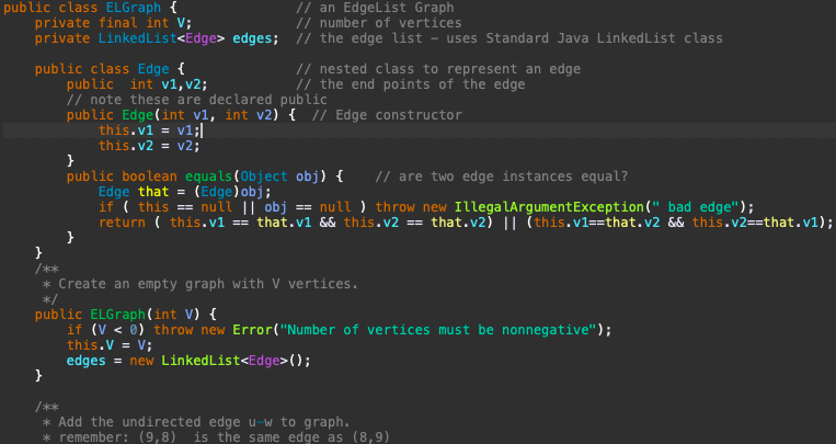 Given the code in image for undirected graphs, | Chegg.com