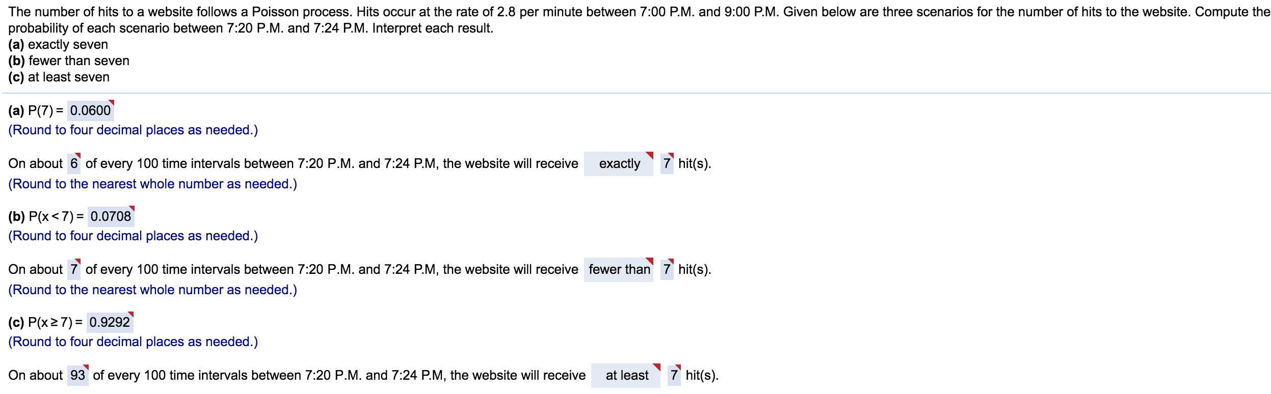 Solved The number of hits to a website follows a Poisson | Chegg.com