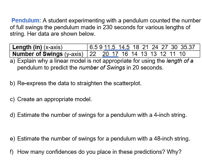 Solved Pendulum: A student experimenting with a pendulum | Chegg.com