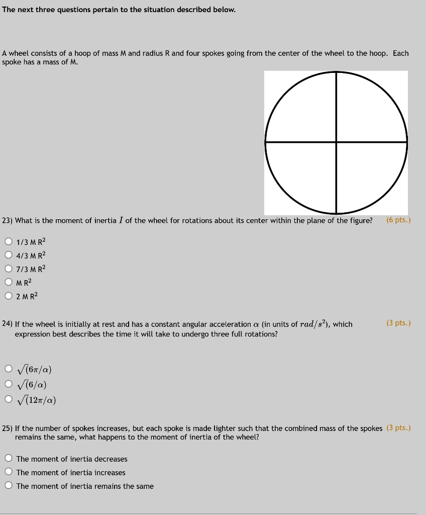 Solved The next three questions pertain to the situation | Chegg.com