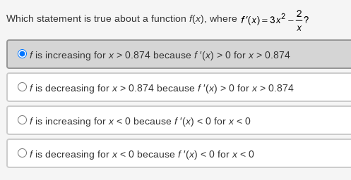Solved Which statement is true about a function f(x), where | Chegg.com