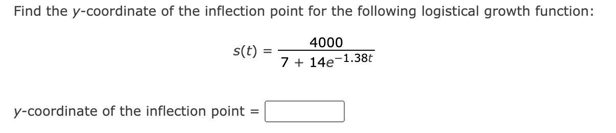 Solved Find the y-coordinate of the inflection point for the | Chegg.com