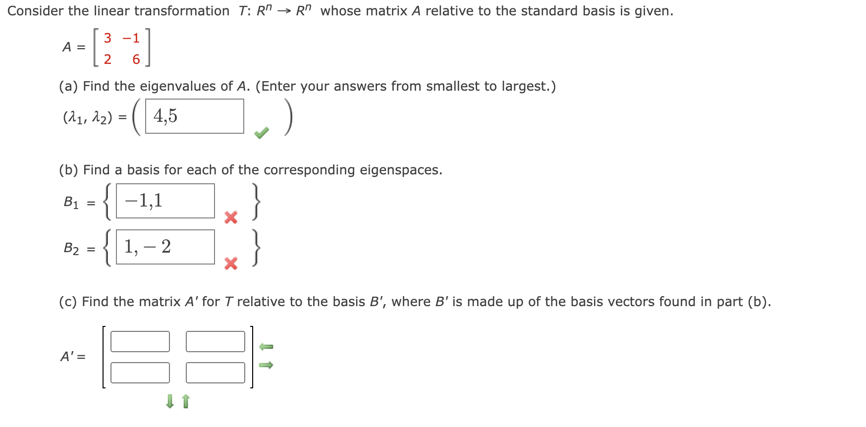Solved nsider the linear transformation T:Rn→Rn whose matrix | Chegg.com