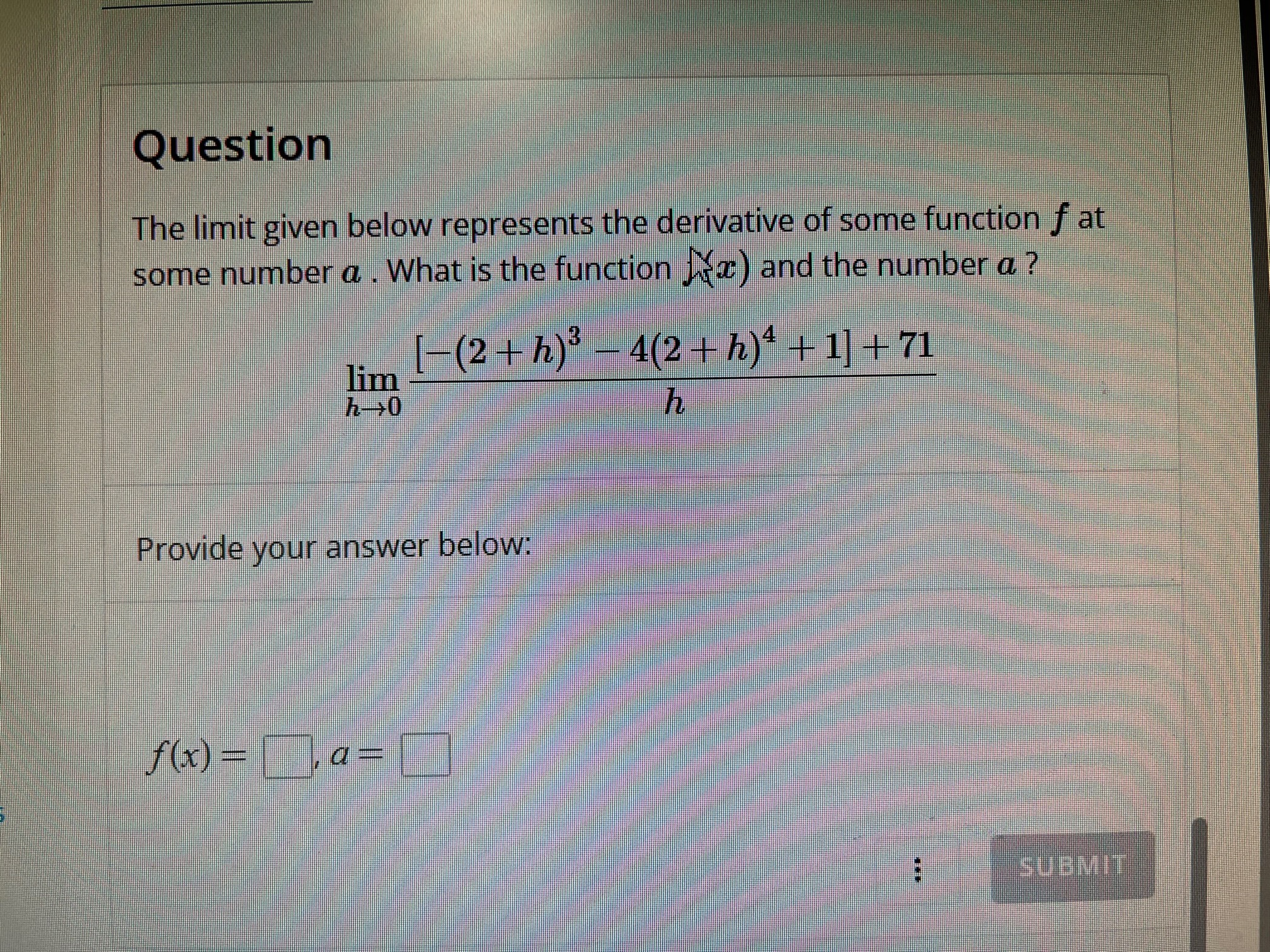 Solved The limit given below represents the derivative of | Chegg.com