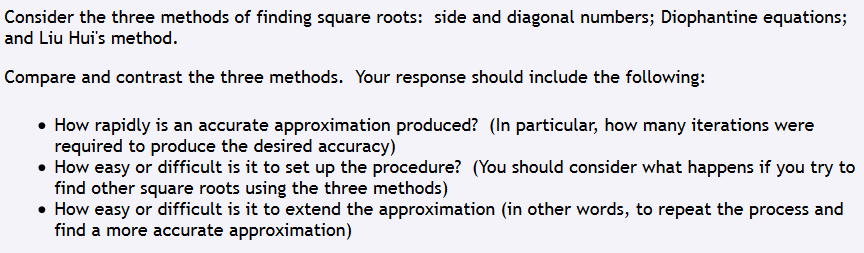 Consider the three methods of finding square roots: | Chegg.com