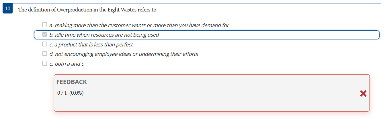 Solved The definition of Overproduction in the Eight Wastes | Chegg.com