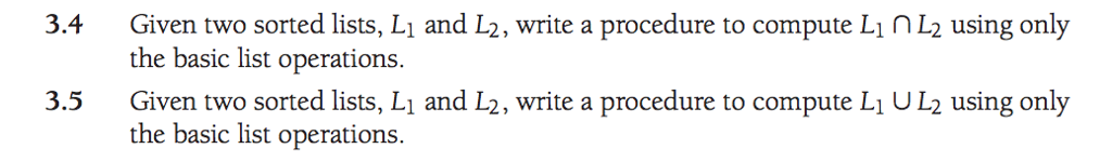 Solved Do not assume the lists L1 and L2 are sorted. State | Chegg.com