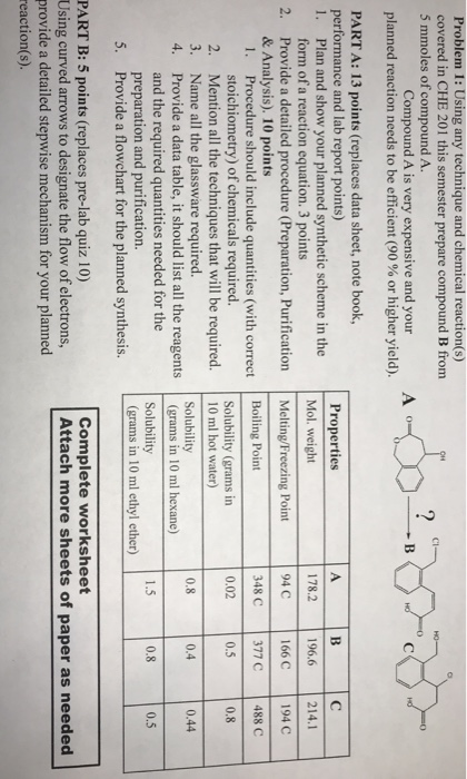 Solved Problem 1: Using any technique and chemical | Chegg.com