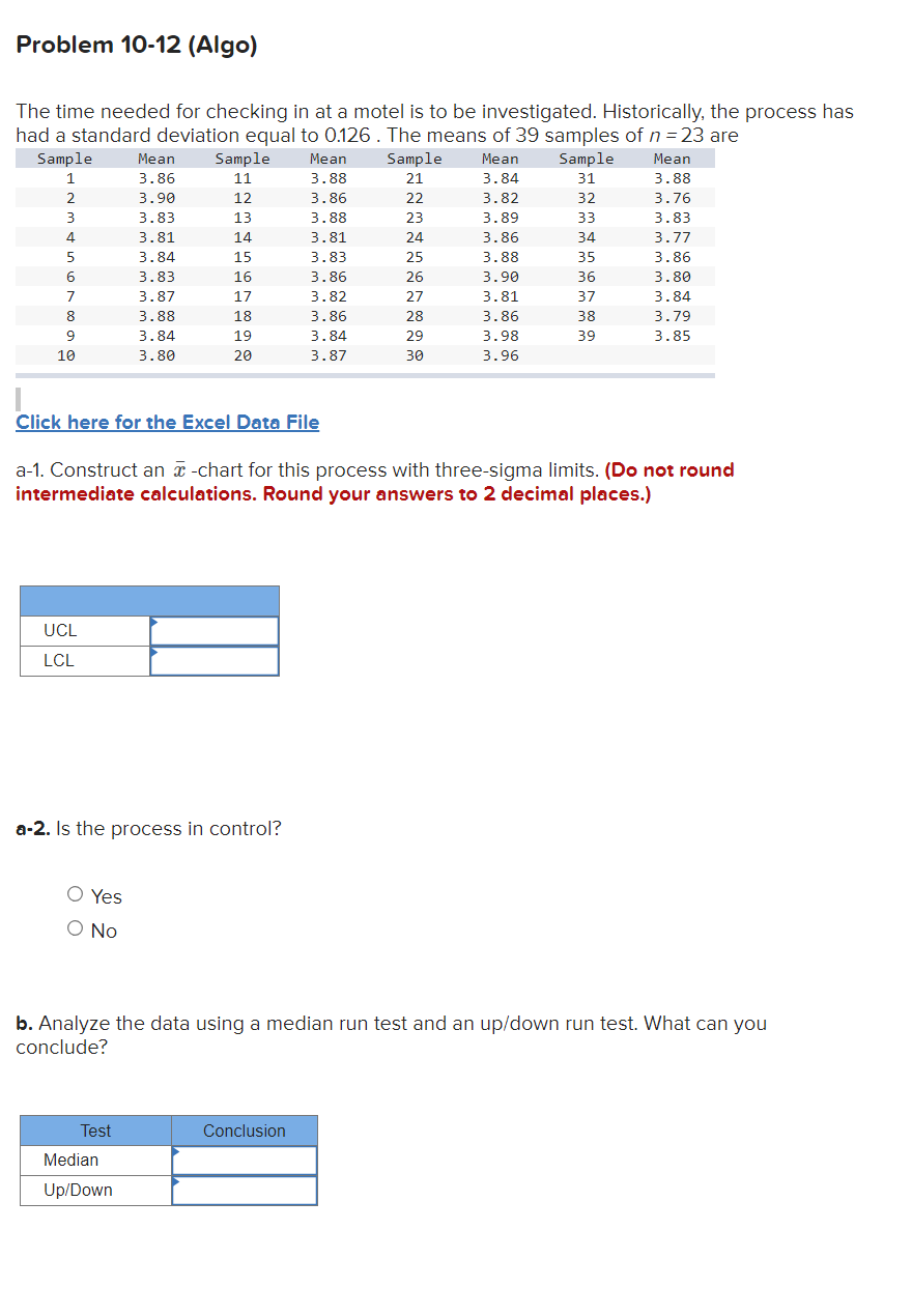 Solved The time needed for checking in at a motel is to be | Chegg.com