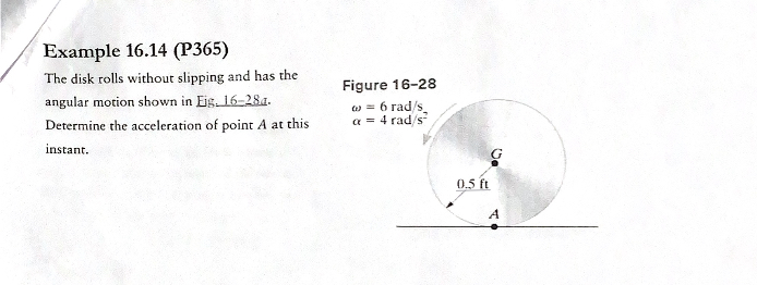 Solved Example 16.14 (P365) The disk rolls without slipping | Chegg.com