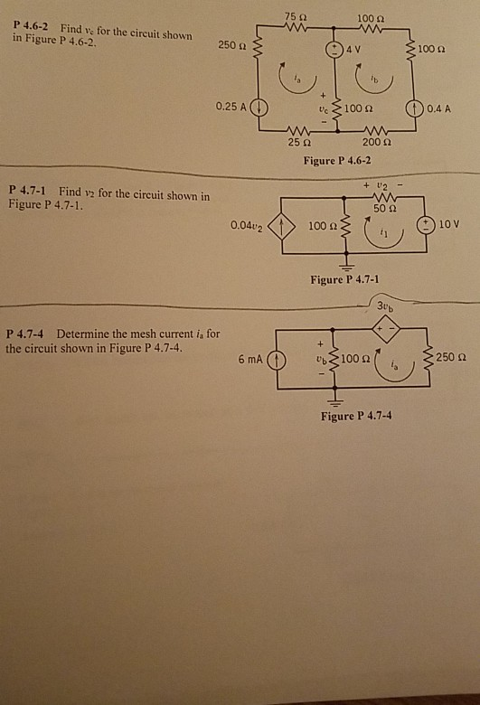 Solved P 4.6-2 Find ve for the circuit shown in Figure P | Chegg.com