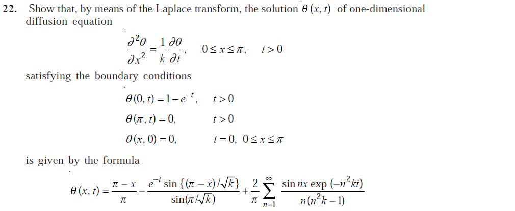 Solved = 22. Show that, by means of the Laplace transform, | Chegg.com
