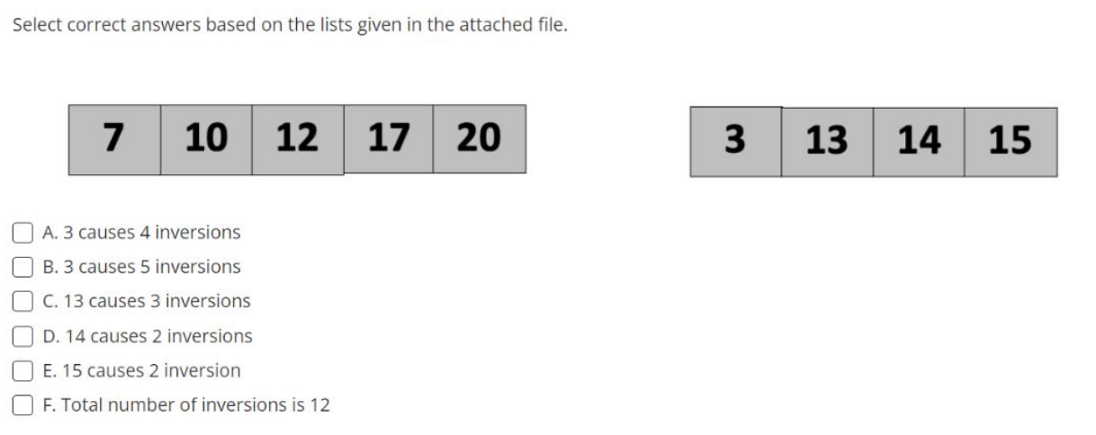 Solved Select correct answers based on the lists given in | Chegg.com