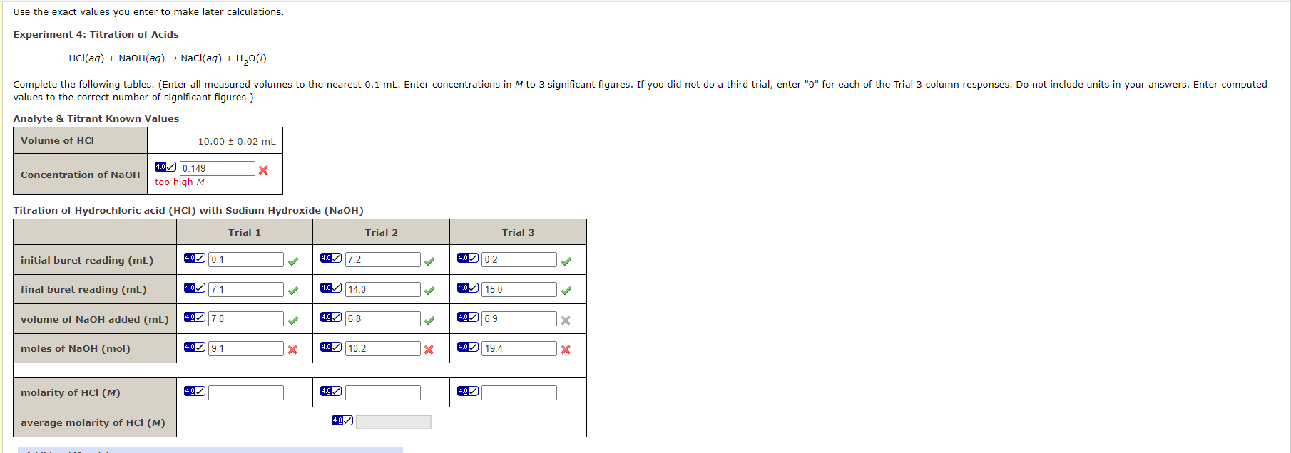 Use the exact values you enter to make later | Chegg.com