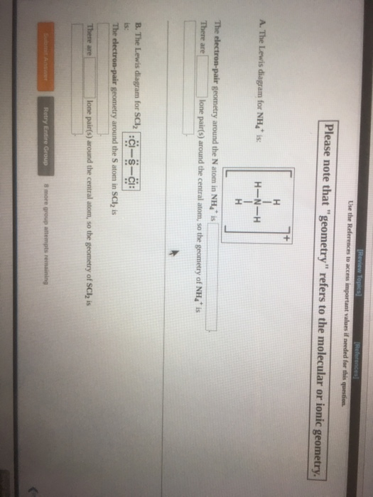 Solved Please note that "geometry" refers to the molecular | Chegg.com