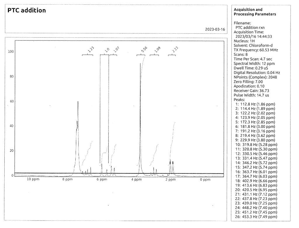 Solved PTC addition Acquisition and Processing Parameters | Chegg.com