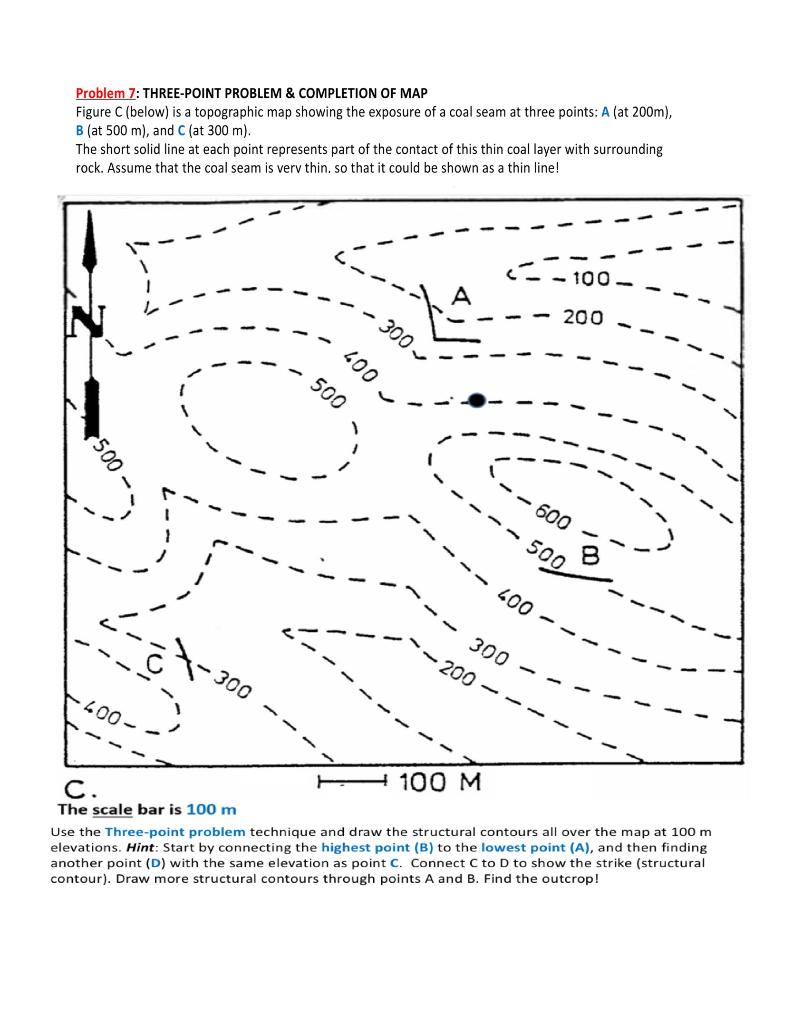 Solved Problem 7: THREE-POINT PROBLEM & COMPLETION OF MAP | Chegg.com