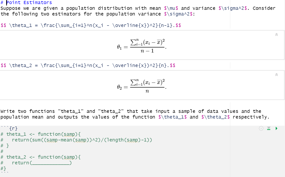 Solved Point Estimators Suppose We Are Given A Population