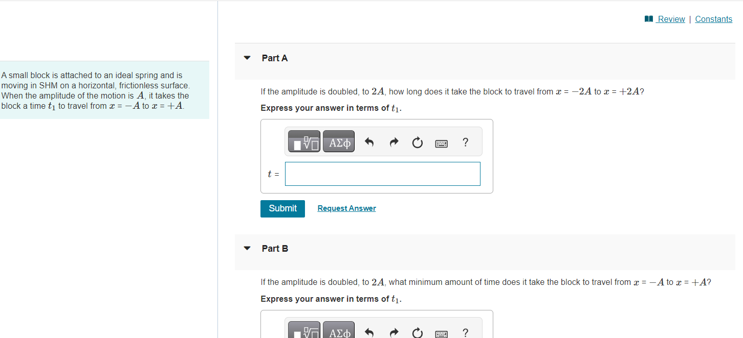 Solved A small block is attached to an ideal spring and is | Chegg.com