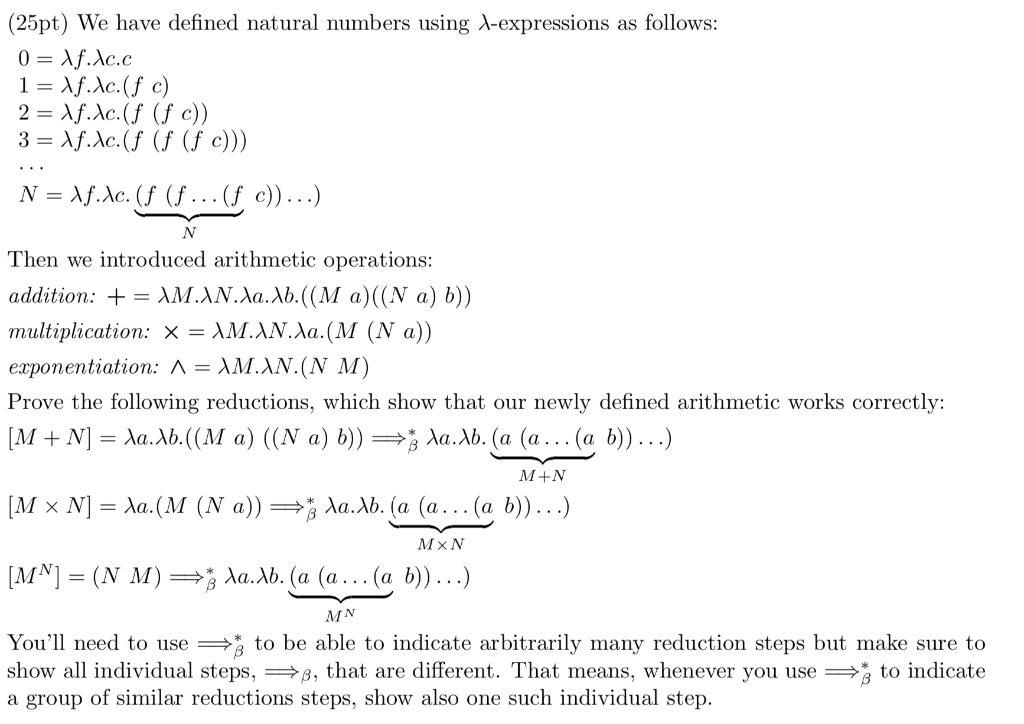 Solved (25pt) We have defined natural numbers using | Chegg.com