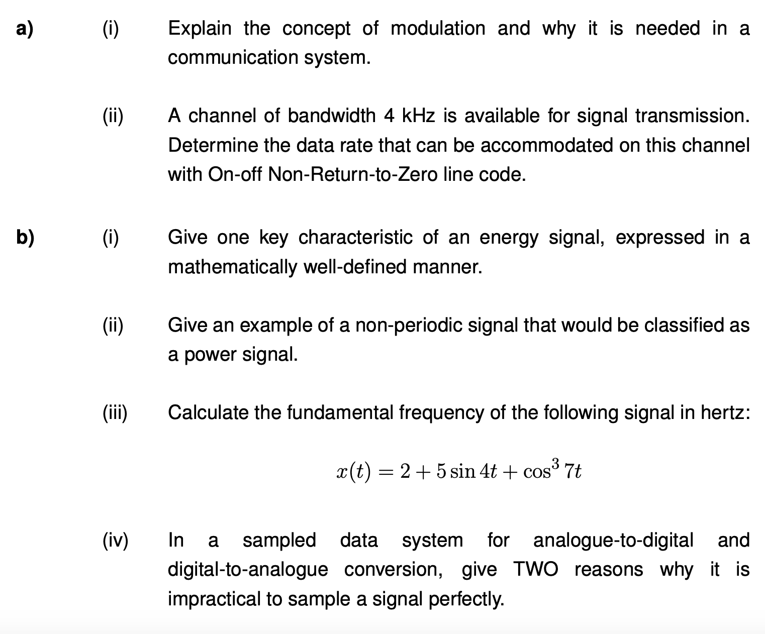 Solved (i) Explain the concept of modulation and why it is | Chegg.com