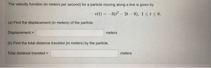 Solved The velocity function (in meters per second) for a | Chegg.com