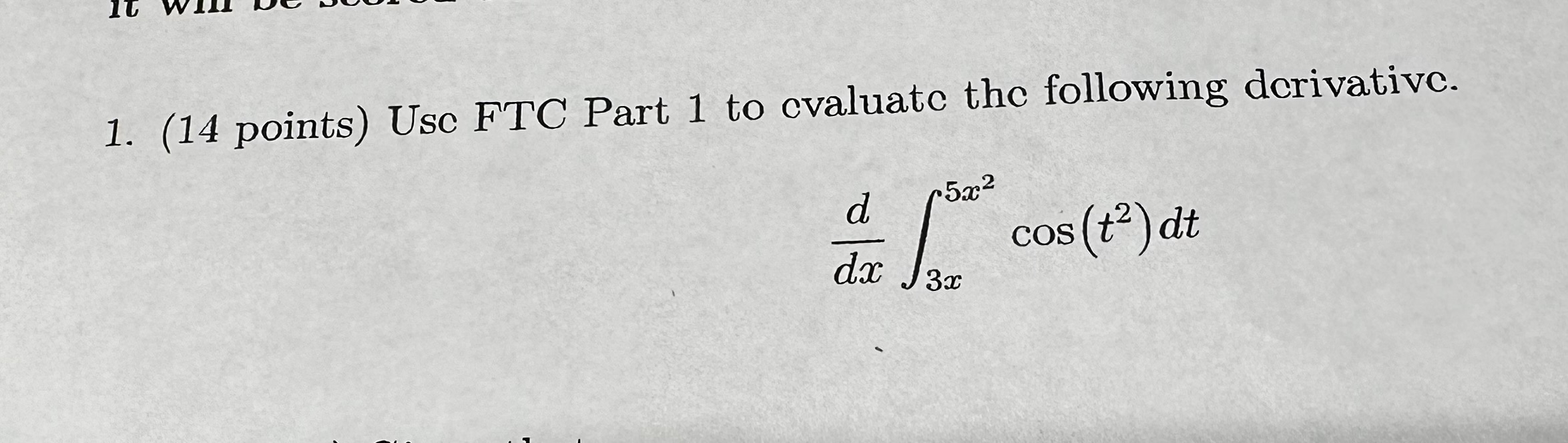 Solved 1. (14 points) Usc FTC Part 1 to cvaluate the | Chegg.com