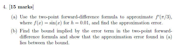 Solved 4. (15 marks] (a) Use the two-point | Chegg.com