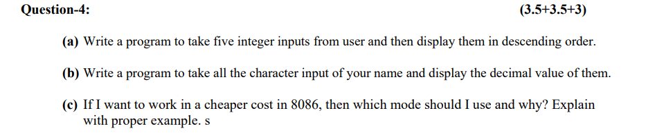 Solved Microprocessor, Embedded System & IoT: Question-4: | Chegg.com