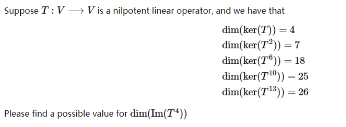 Solved Suppose T:V+V is a nilpotent linear operator, and we | Chegg.com