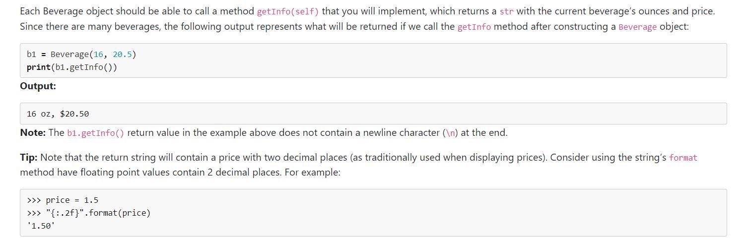 You will need to create five files: - Beverage.py - | Chegg.com