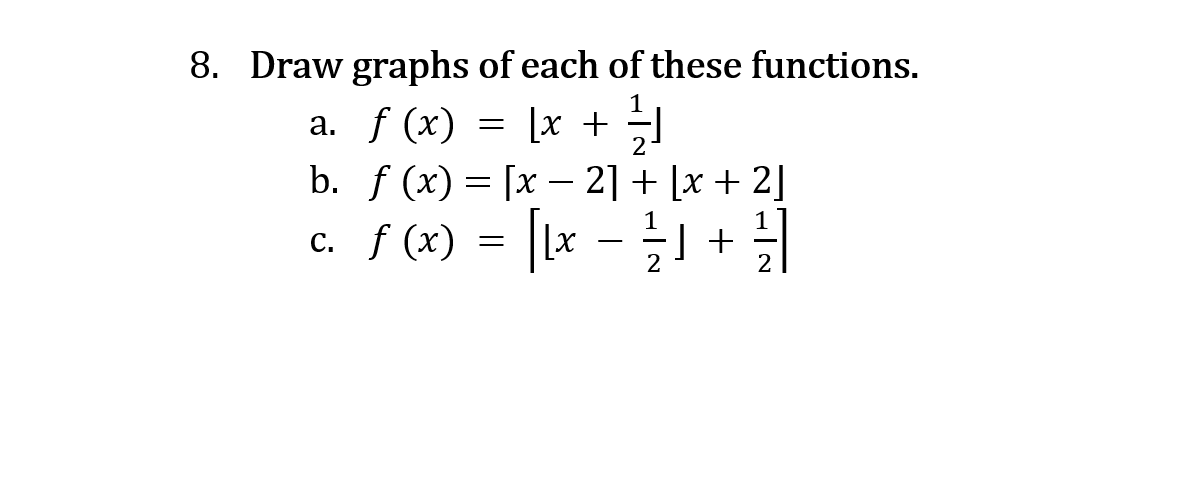 Draw graphs of each of these functions. a. | Chegg.com