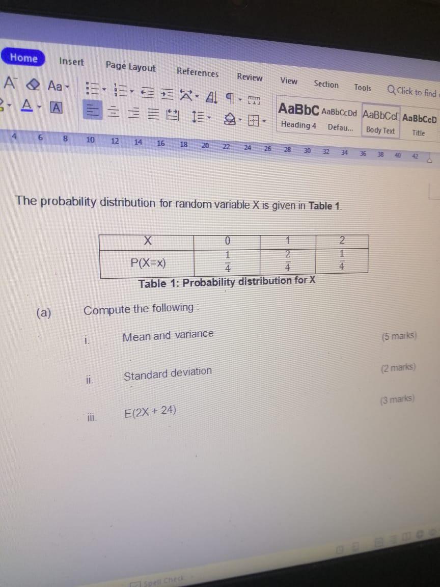 Solved Home Insert Page Layout References Review View | Chegg.com