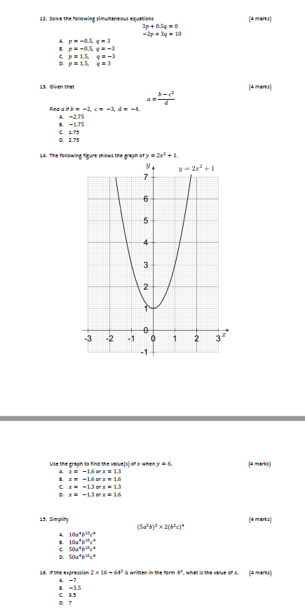 Solved 12. Solve the following simultaneous equstions (4 | Chegg.com