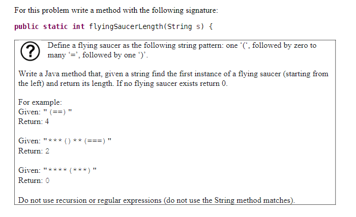 Solved For this problem write a method with the following | Chegg.com