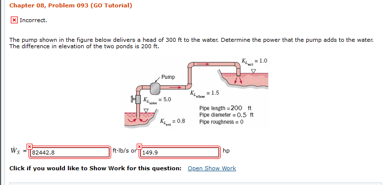 Solved Chapter 08, Problem 093 (GO Tutorial) x Incorrect. | Chegg.com