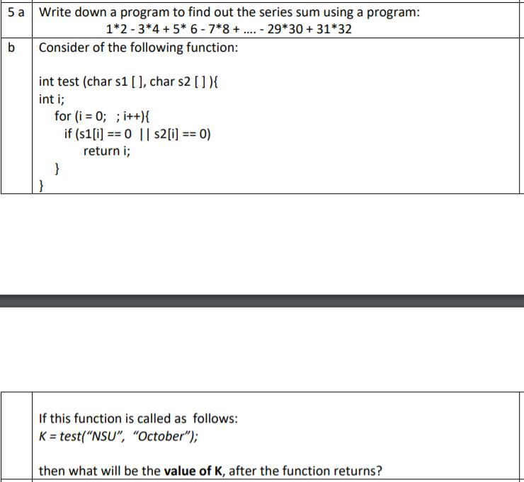 Solved 5a Write down a program to find out the series sum | Chegg.com
