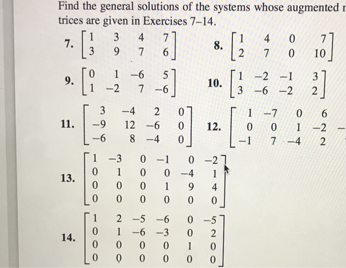 Solved Find the general solutions of the systems whose | Chegg.com