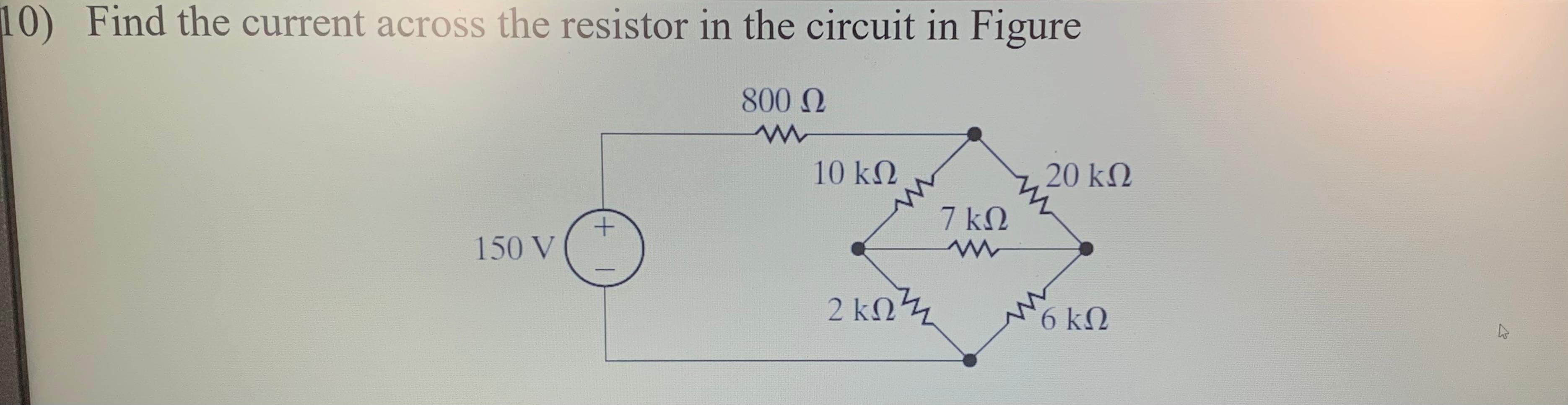 Solved Find the current across the resistor in the circuit | Chegg.com