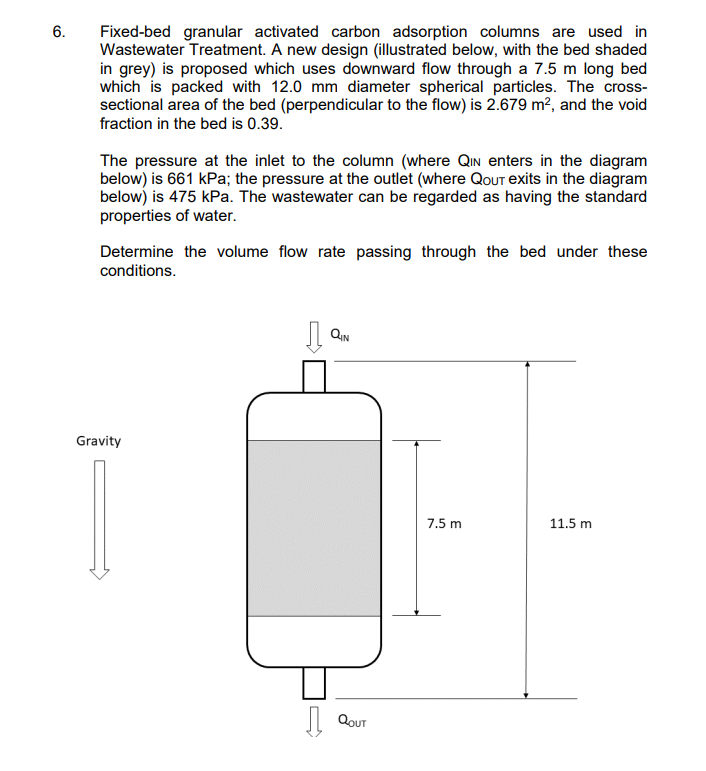 Solved 6. Fixed-bed granular activated carbon adsorption | Chegg.com