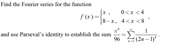 Solved Find the Fourier series for the function | Chegg.com