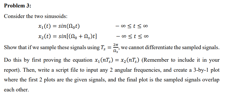 Consider the two sinusoids: | Chegg.com