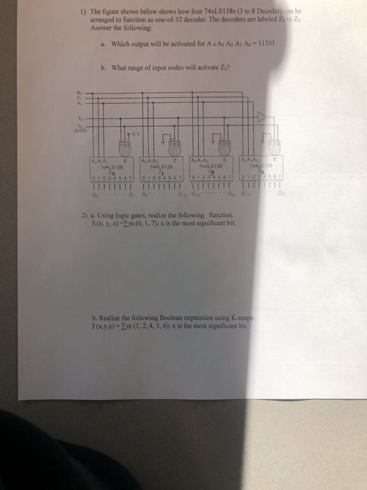 Solved 1) The figure shown below shows how four 74xLS138s (3 | Chegg.com