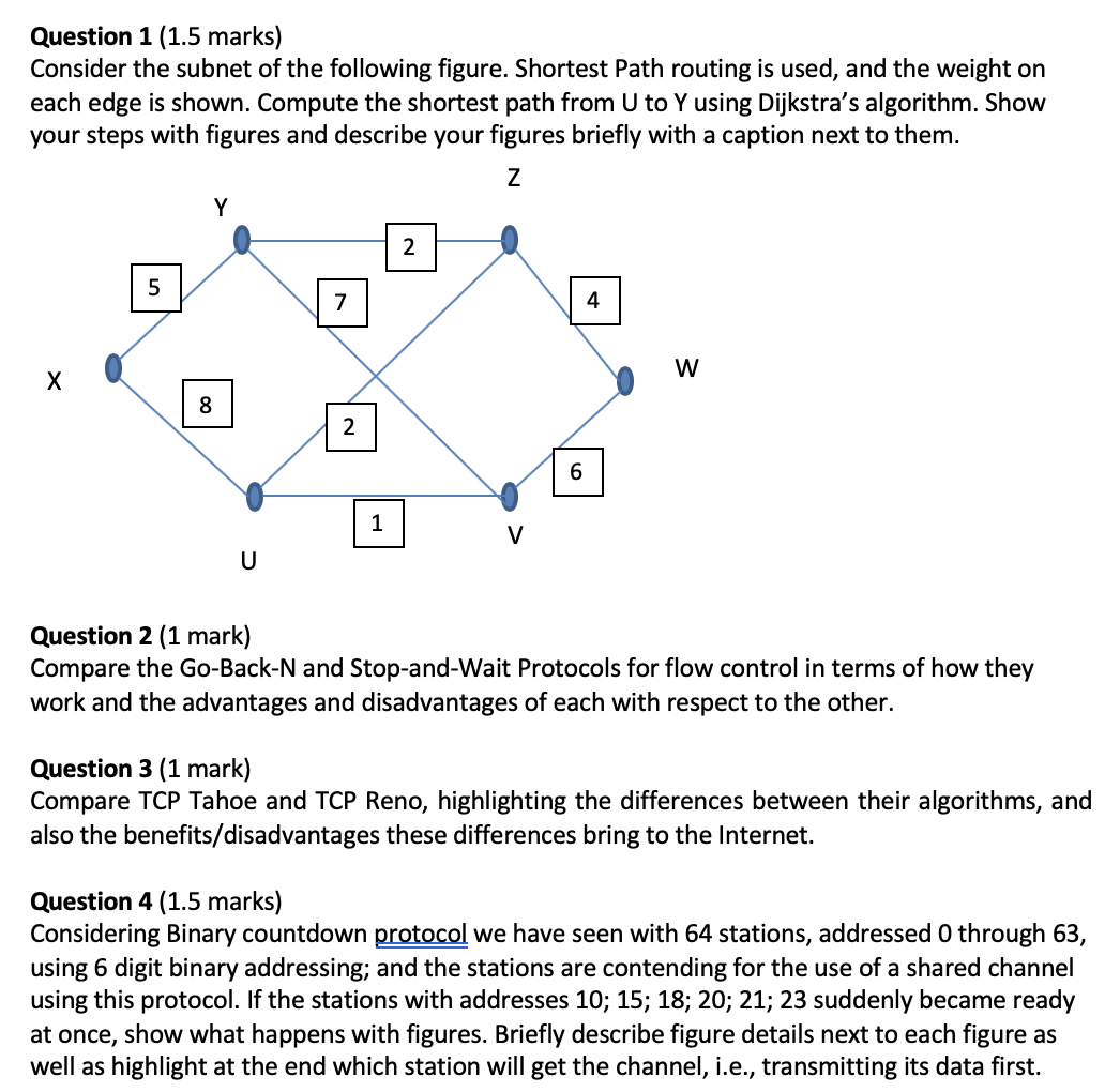 Solved Please solve the following questions of internet | Chegg.com