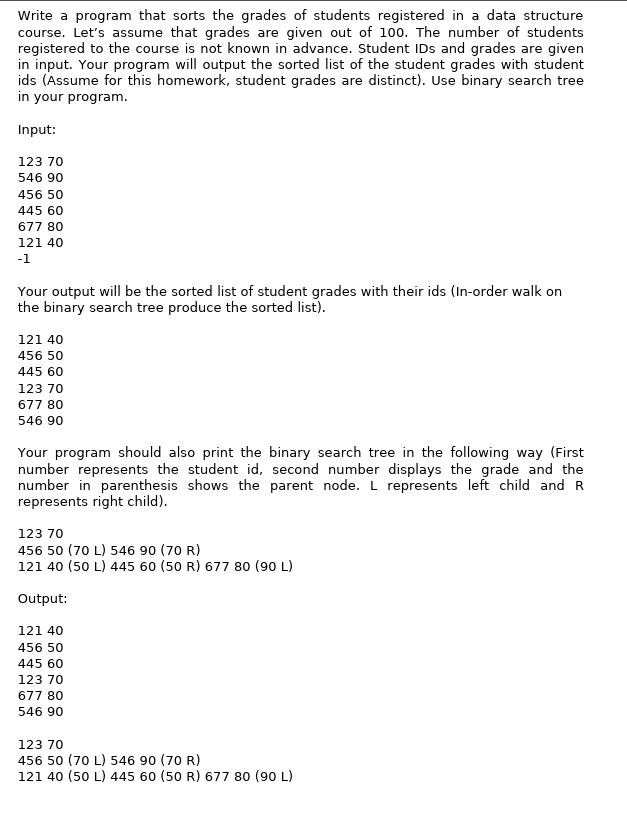 Write a program that sorts the grades of students | Chegg.com
