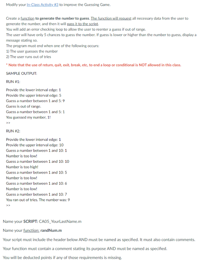 Solved Modify your In-Class Activity #3 to improve the | Chegg.com